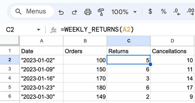 Google Sheets custom functions